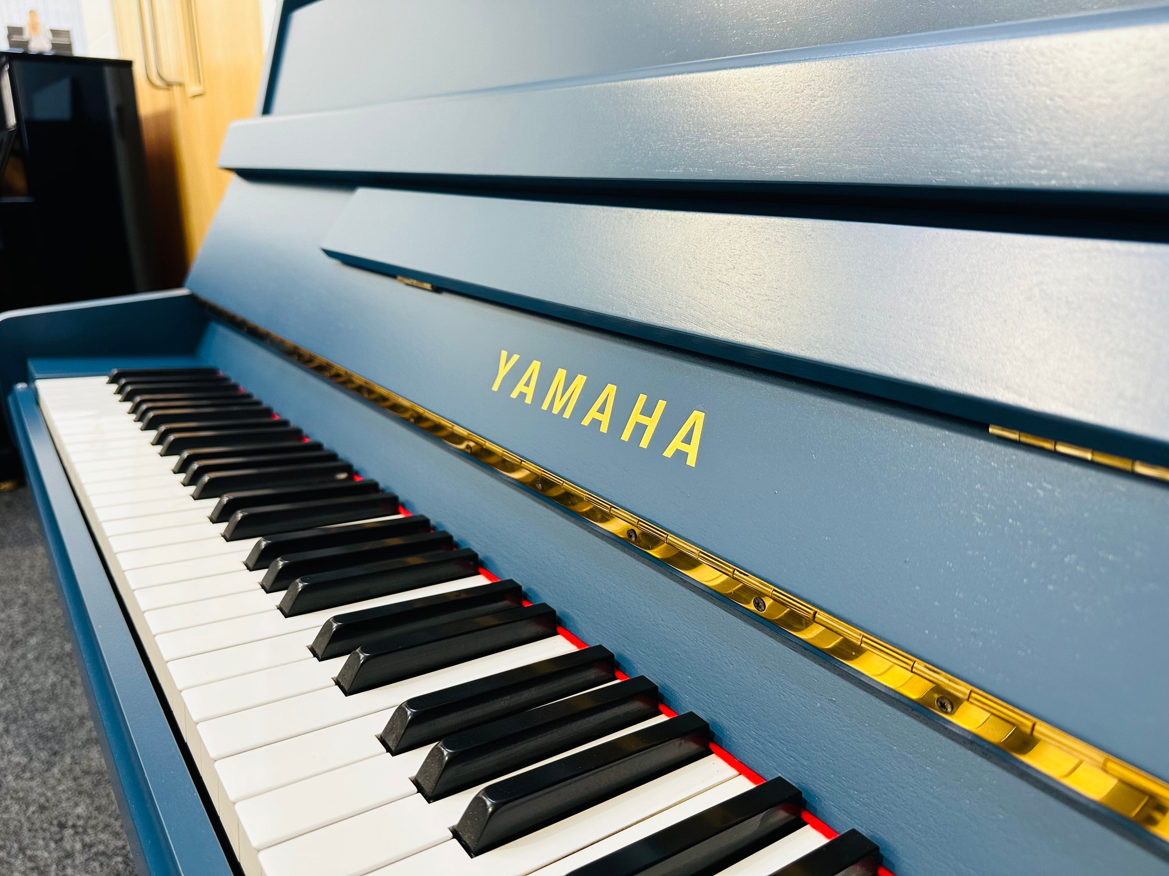 Yamaha C108 Upright Piano (Hague Blue) – Thompson Pianos